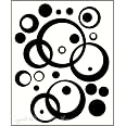 Black Wall Vinyl Sticker Decal Circles, Rings, Dots 25+pc 11in Large ...