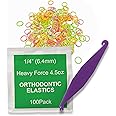 Amazon.com : 1/8 Inch Orthodontic Elastic Rubber Bands - 100 Pack, Neon, Heavy Force 4.5 oz ...