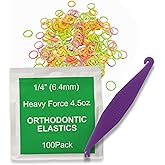 Amazon.com : 100 Pcs Natural Orthodontic Elastic Dental Rubber Bands for Braces, 4.5 Ounce Heavy ...