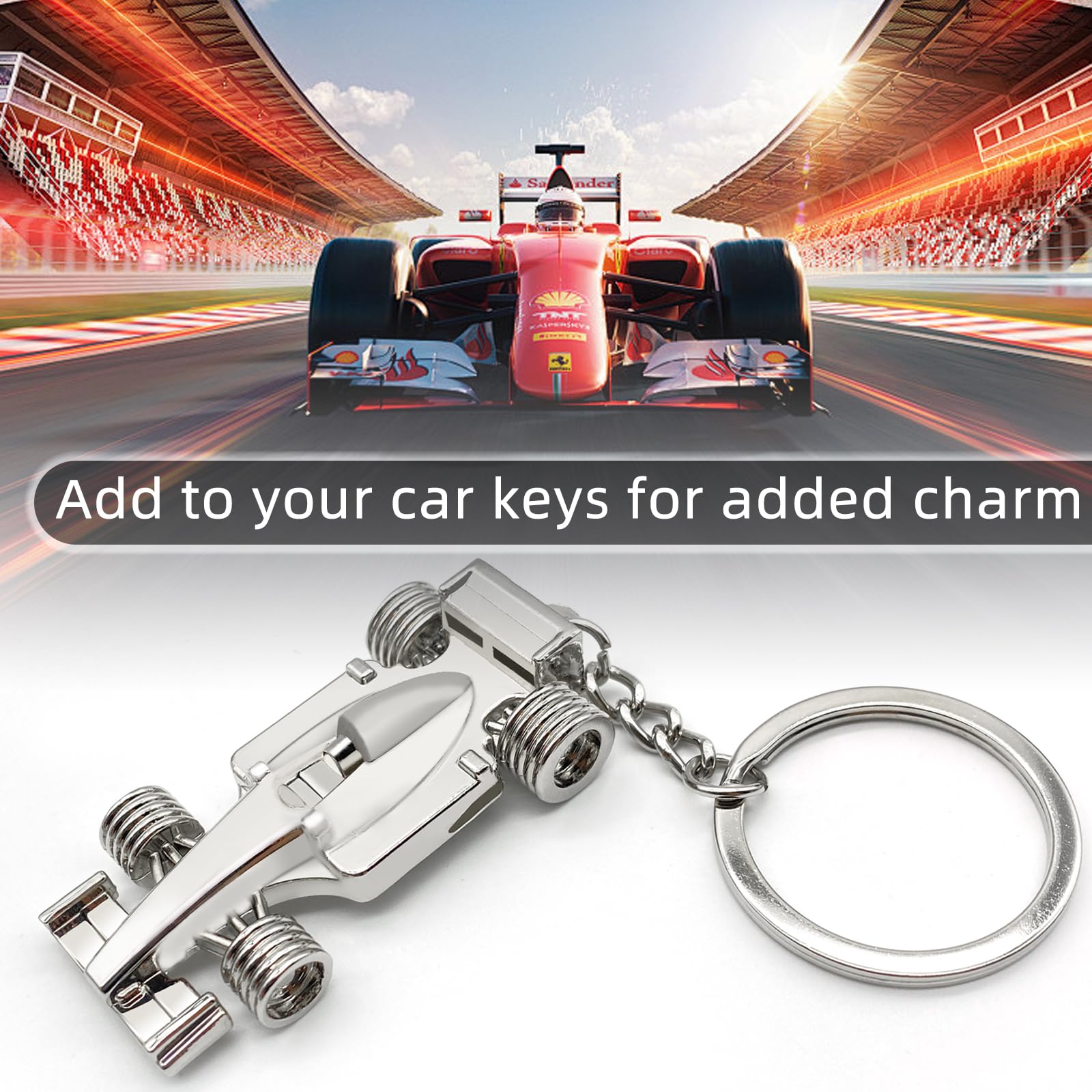 Mua WUGIHAN F1 Keychain Silver 2-Pack, Stainless Steel Metal Formula ...