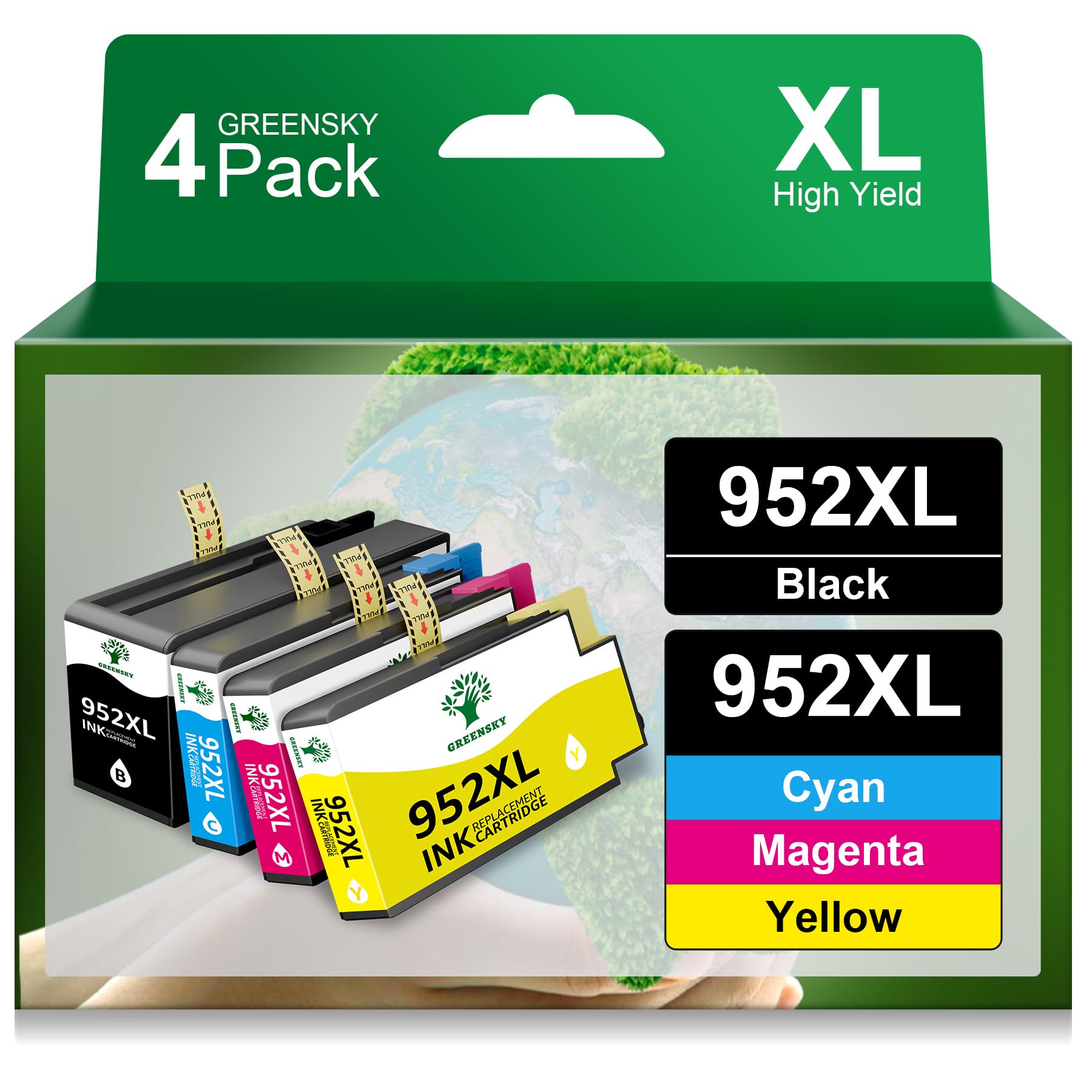 GREENSKY Compatible 952XL Ink Cartridge Replacement for HP Officejet ...