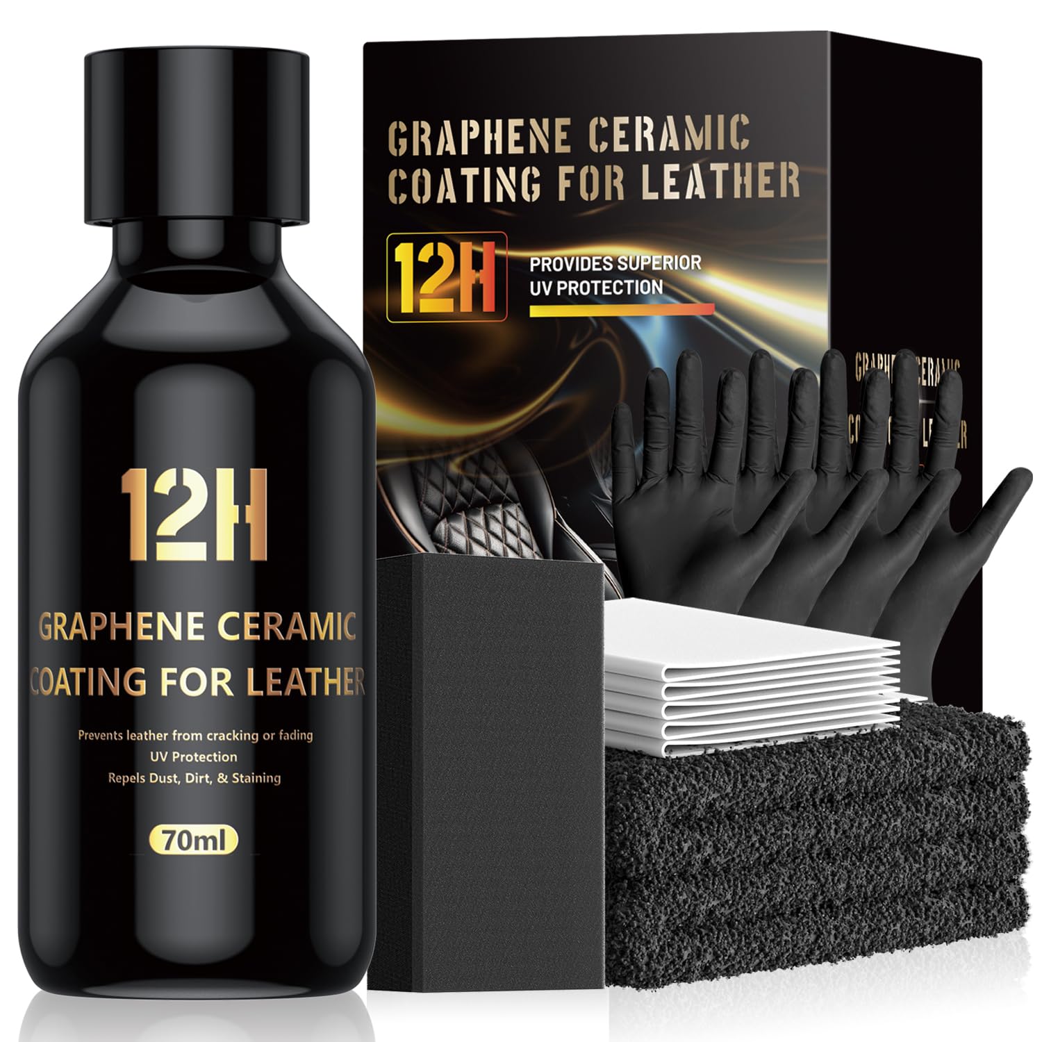 DRONAR 12H Graphene Car Leather Conditioner (70ML) - 18+ Month of Long ...