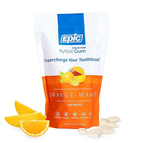 Epic 100% Xylitol Orange Mango Chewing Gum - Sugar Free, Aspartame Free ...
