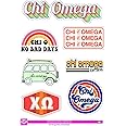 Amazon.com: Chi Omega - Sticker Sheet - Retro Theme : Arts, Crafts & Sewing
