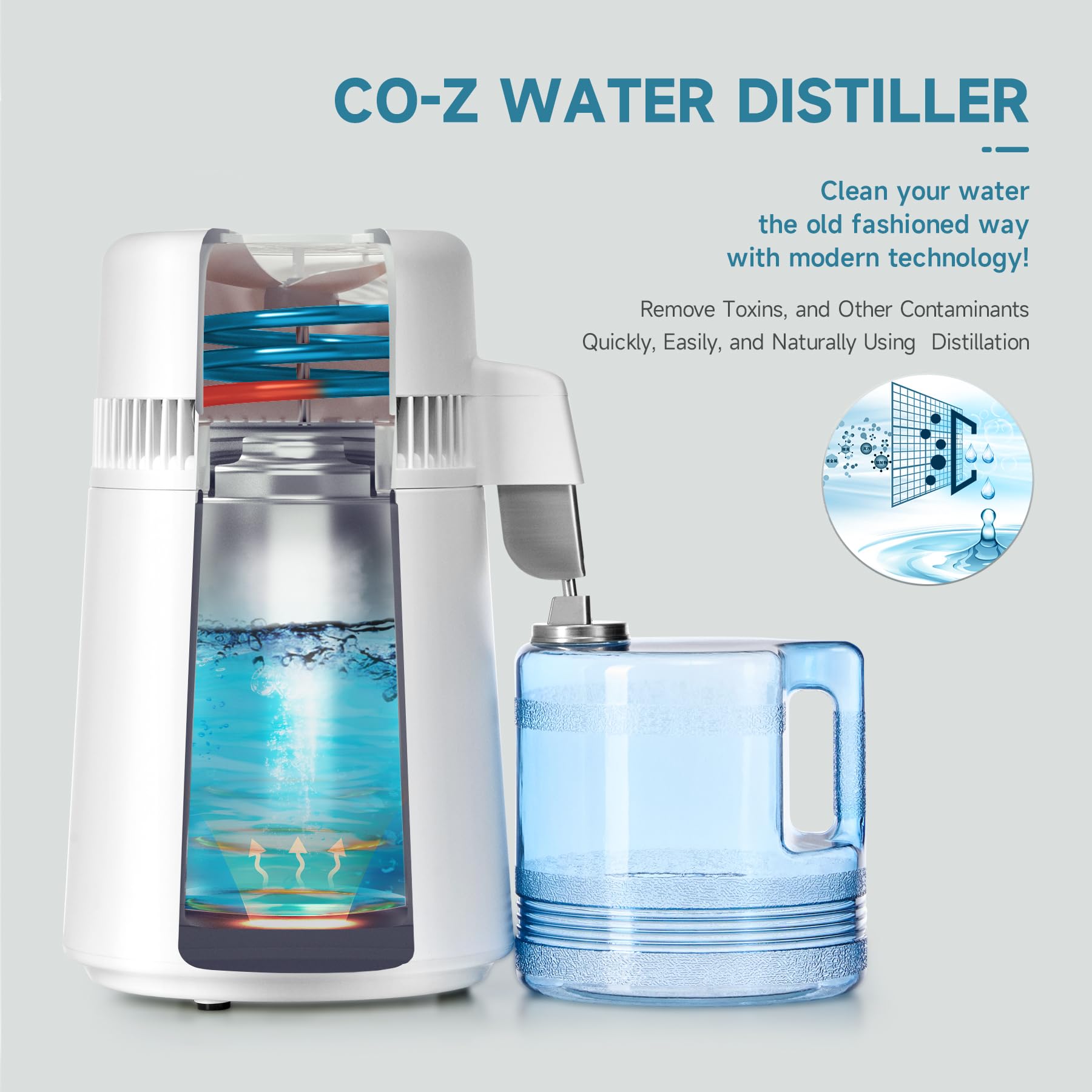Mua CO-Z Distilled Water Maker, 1 Gallon Water Distiller, 4L Home ...