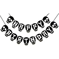 Amazon.com: Gothic Birthday Decorations Funny Happy Birthday Banner ...