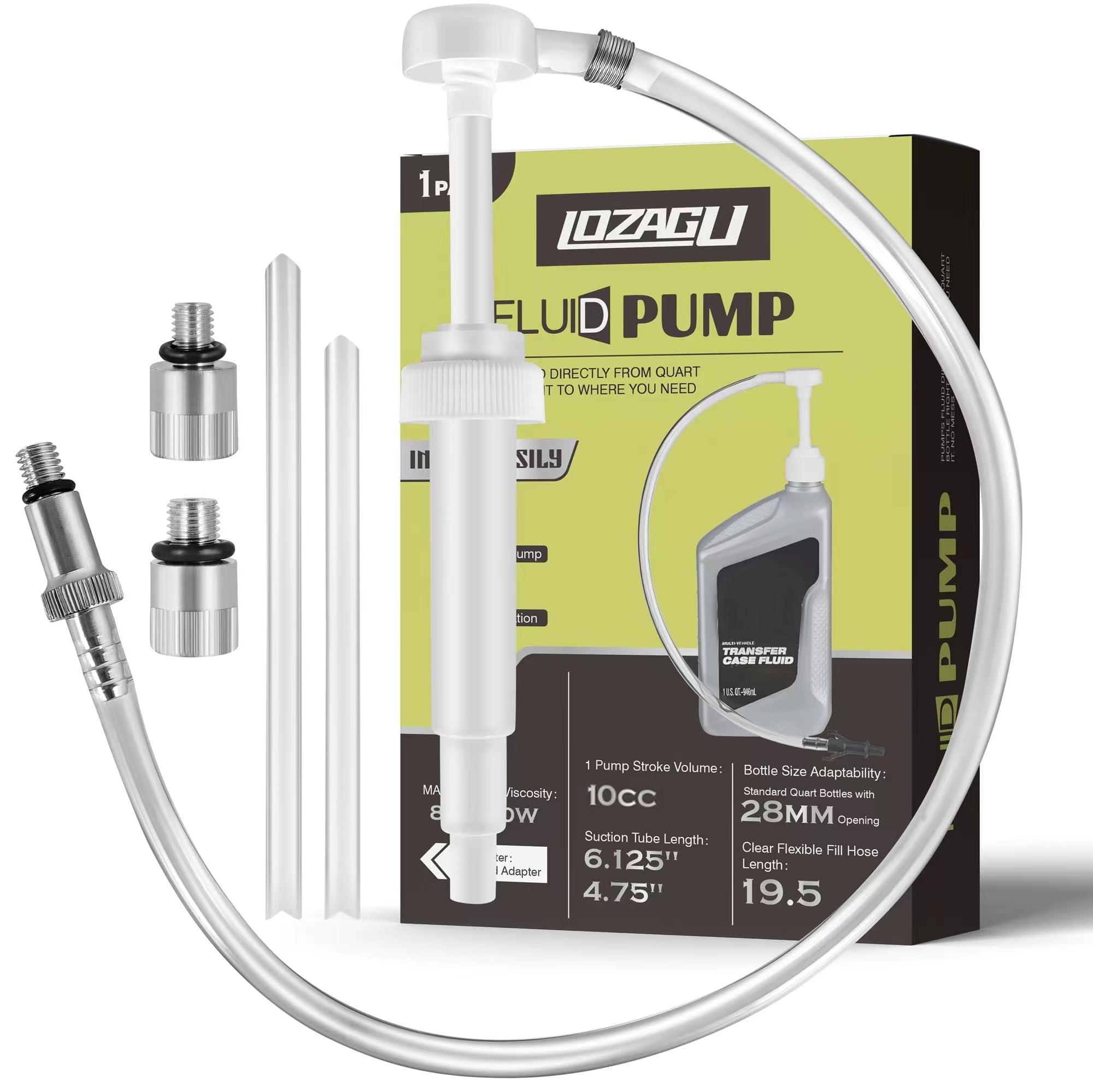 LOZAGU Lower Unit Gear Oil Pump for Standard Quart Bottles - 10cc Per ...