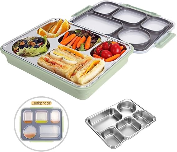 Edelstahl Lunchbox/Brotdose，Groß Bento Box mit Entfernbar Edelstahl ...