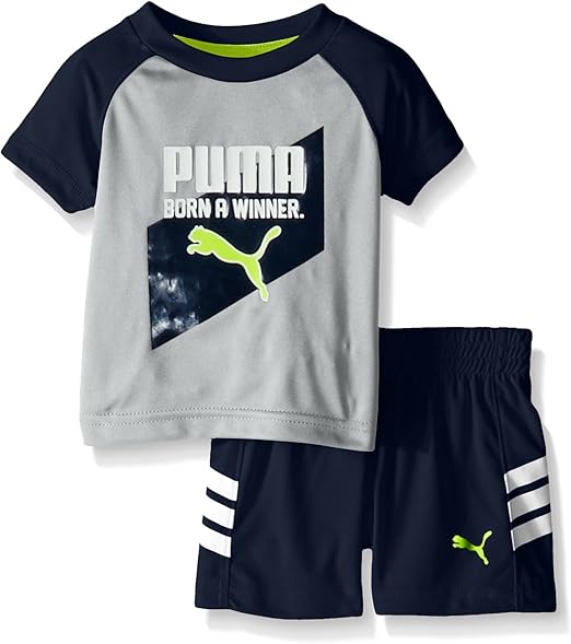 PUMA Boys' Short Sleeve Tee and Short Set: Amazon.co.uk: Clothing