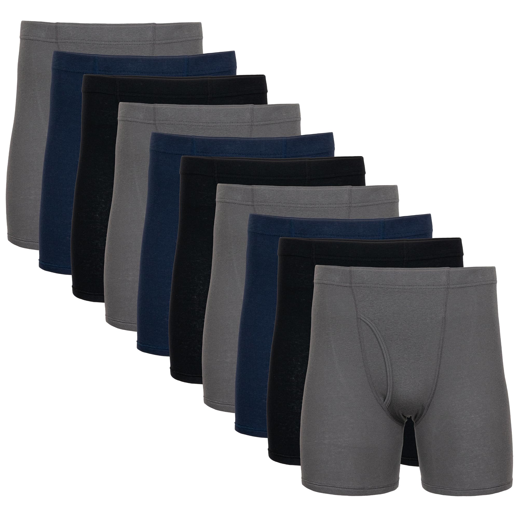 Gildan Men's Underwear Covered Waistband Boxer Briefs, Multipack, Black ...