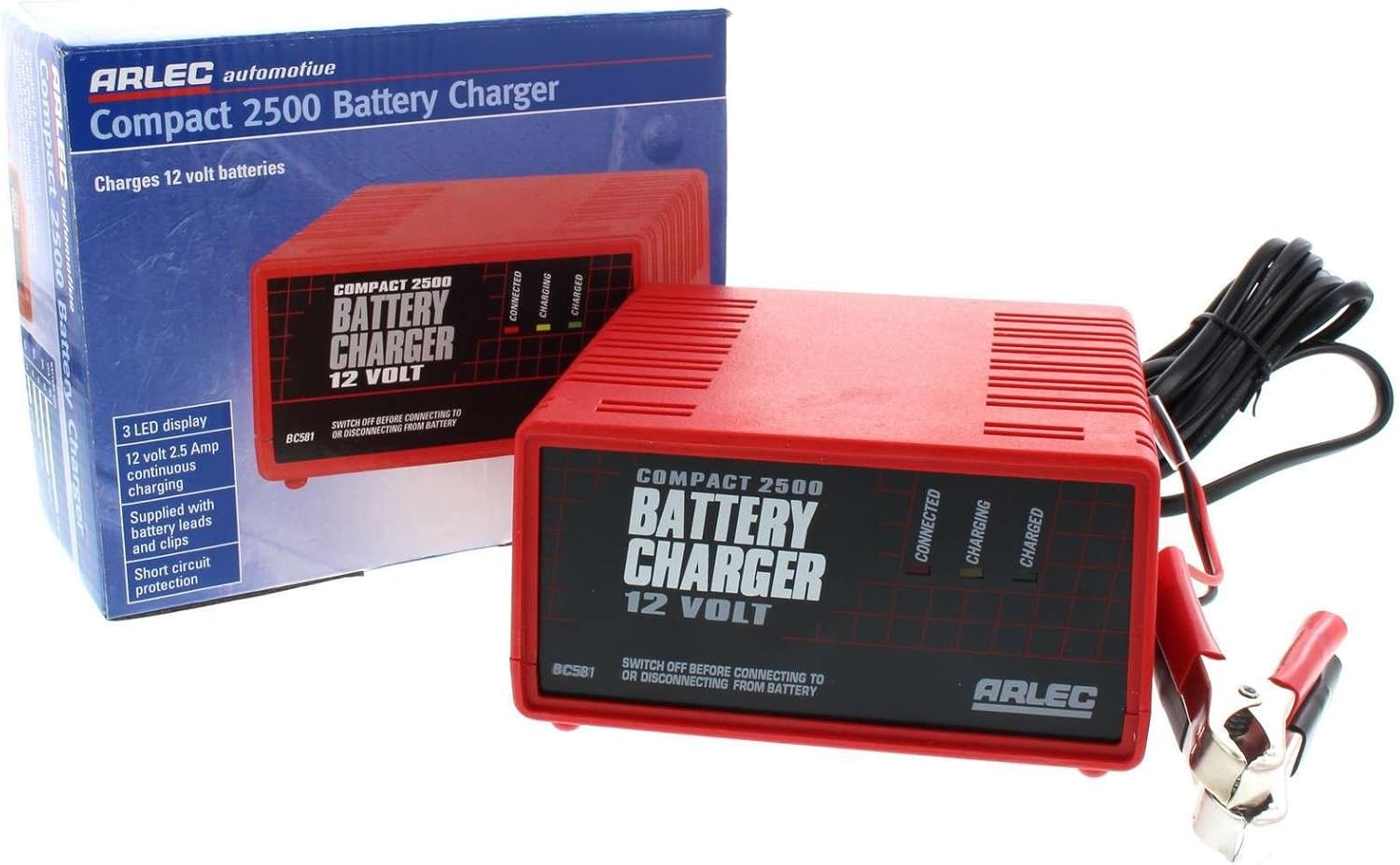 Battery Charger 12V Compact 2500 Small Great for Maintenance and ...