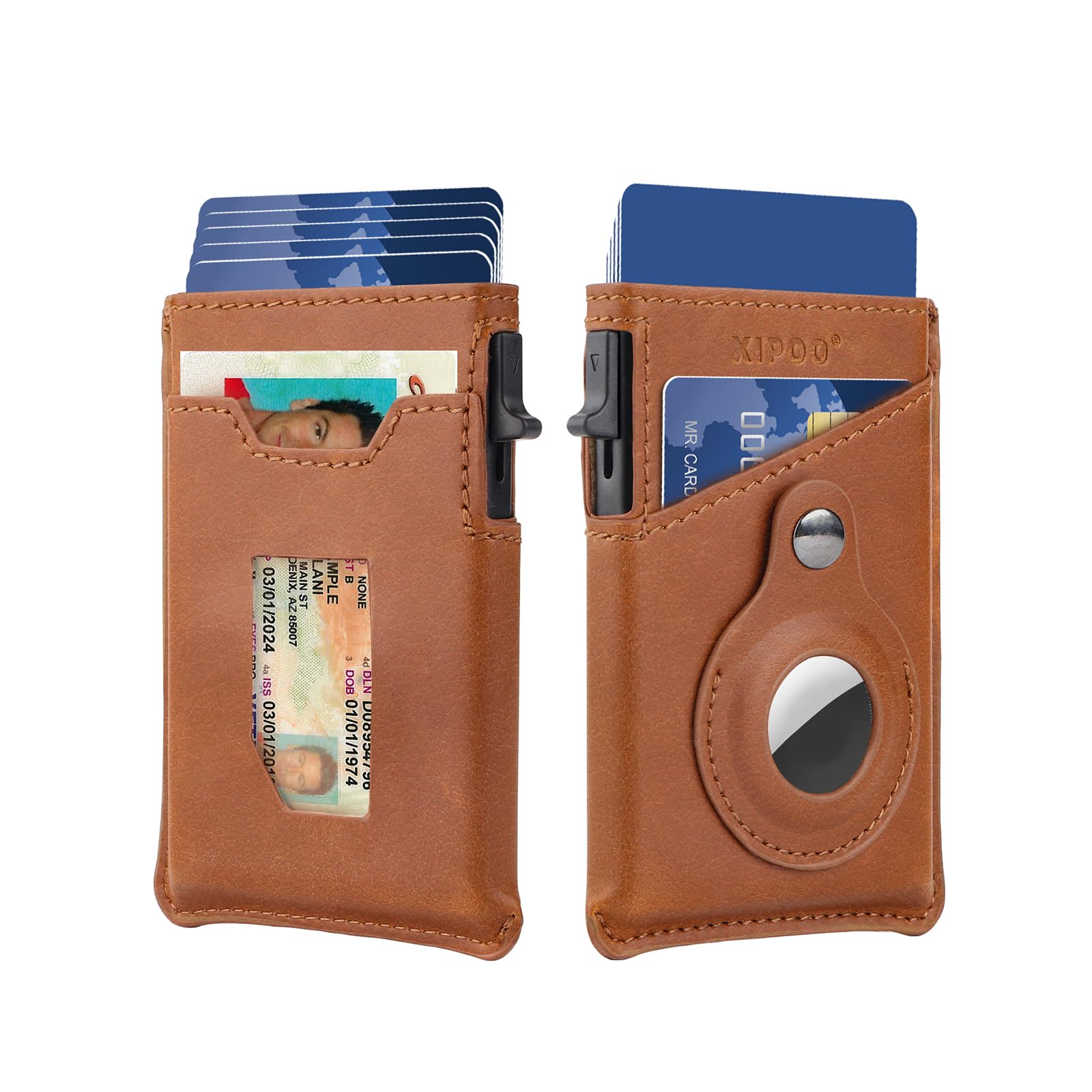 XIPOO Airtag wallet Mens Smart Wallet Card Holder for AirTag Pop Up ...