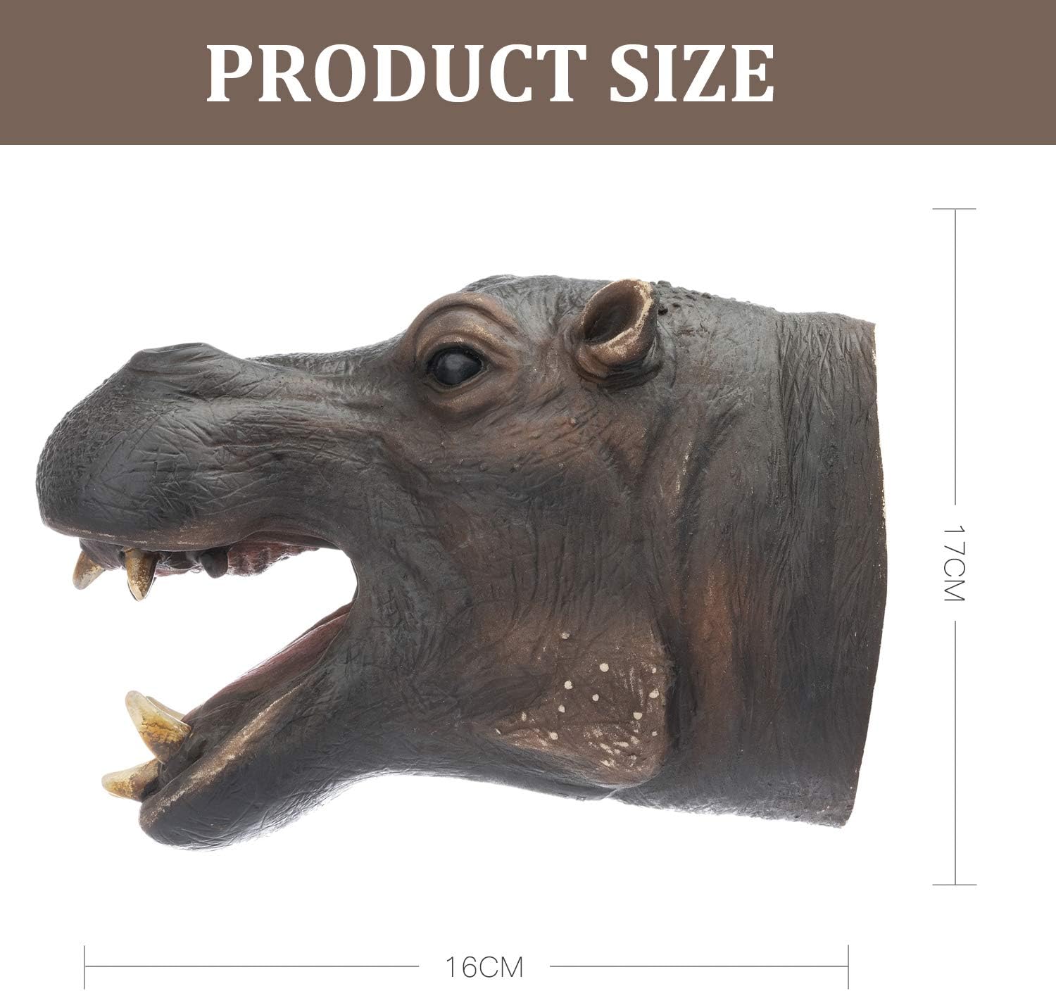 Sml Puppets Hippo Hand Puppet - Realistic Latex Animal Toy For Kids ...
