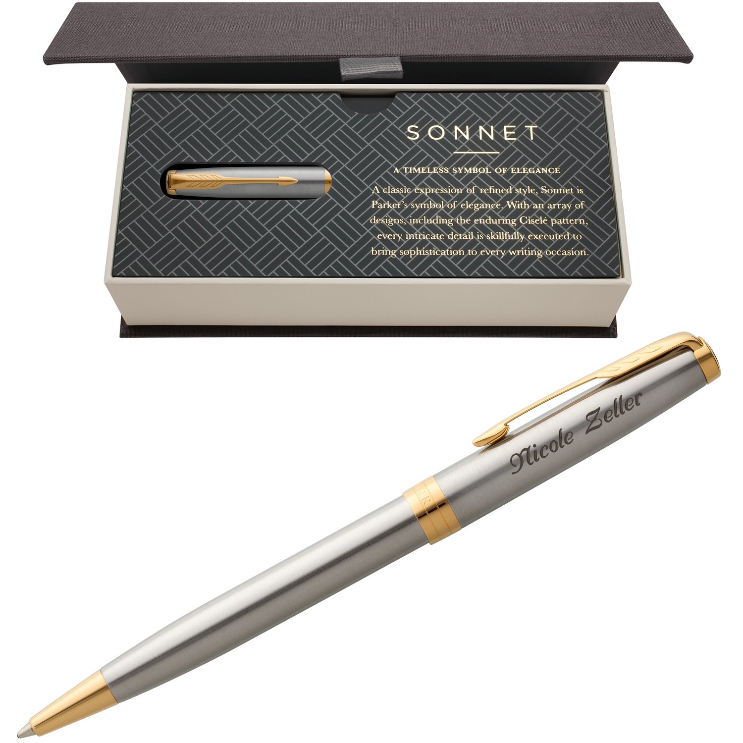 PARKER Kugelschreiber SONNET STAINLESS STEEL G.C. 1931507 mit ...