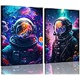Amazon.com: Cool Astronaut Wall Art Abstract Retro Spaceman in the ...