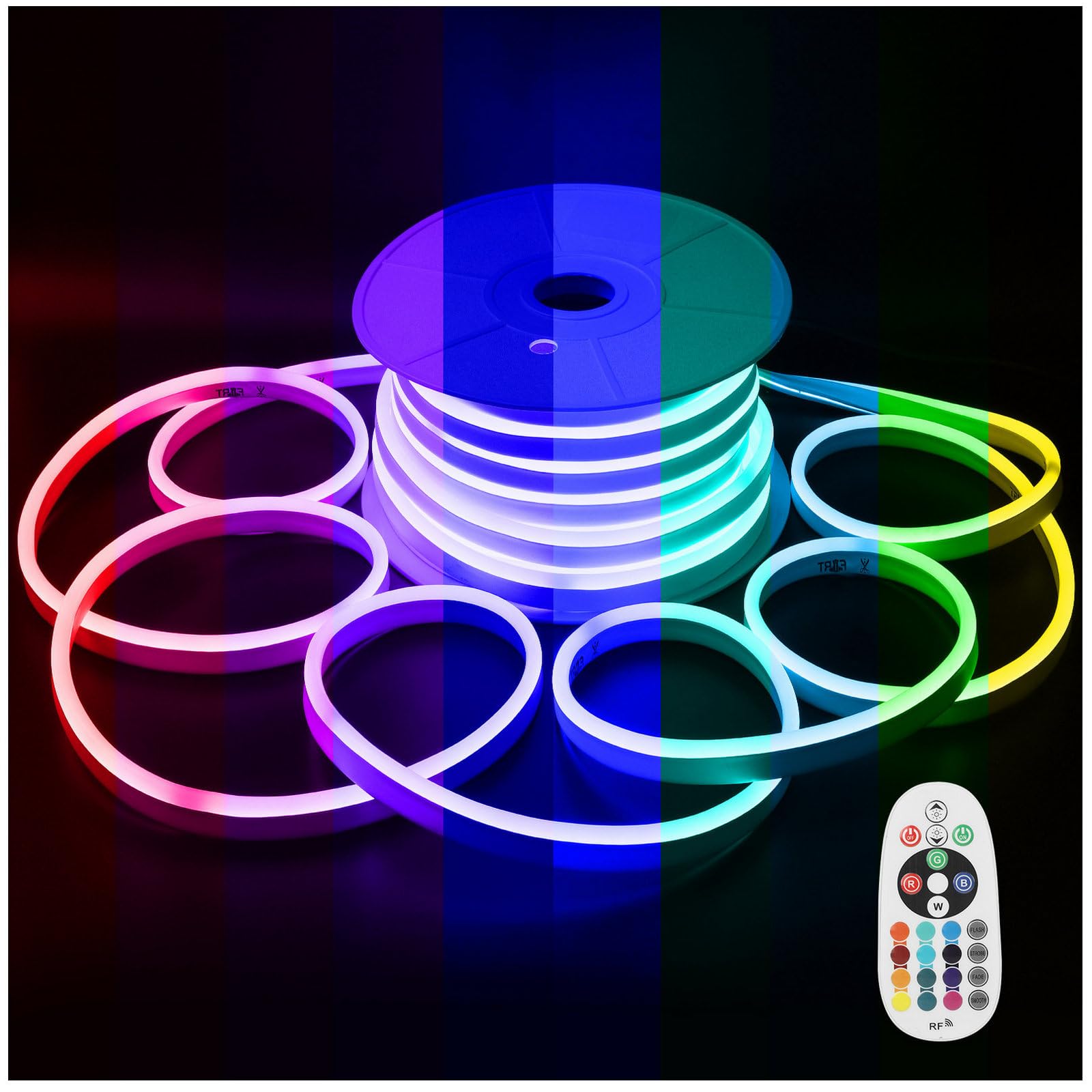 FORT AC110V 120V 100FT led Strip Lights RGB Led Neon Rope Light ...