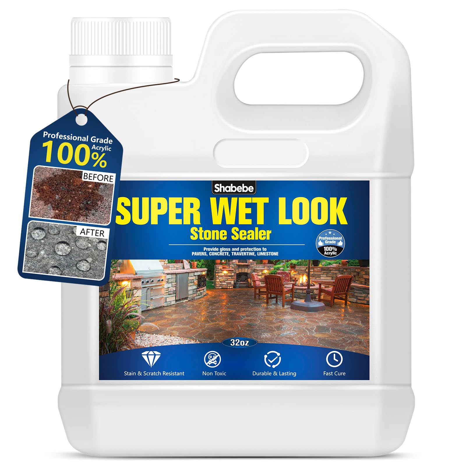Super Wet Look Stone Sealer-32oz/946ML, Durable & Long-Lasting ...