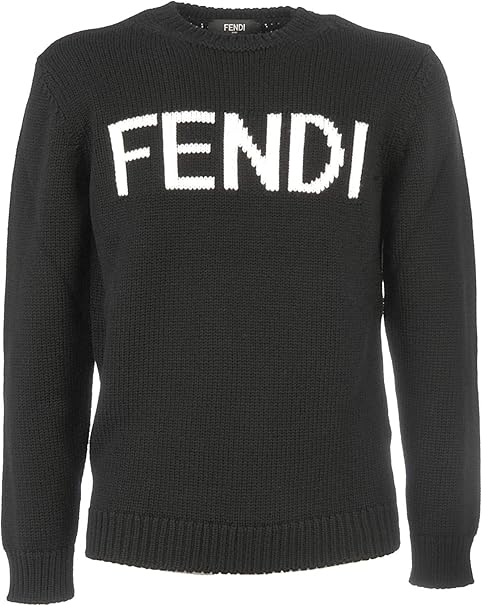 FENDI Moda De Lujo Hombre FZZ387A3M3F0QA1 Negro Lana Suéter | Temporada ...