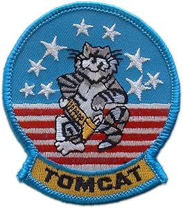 Amazon.com: U.S. Navy Tomcat Patch White & Blue 3"