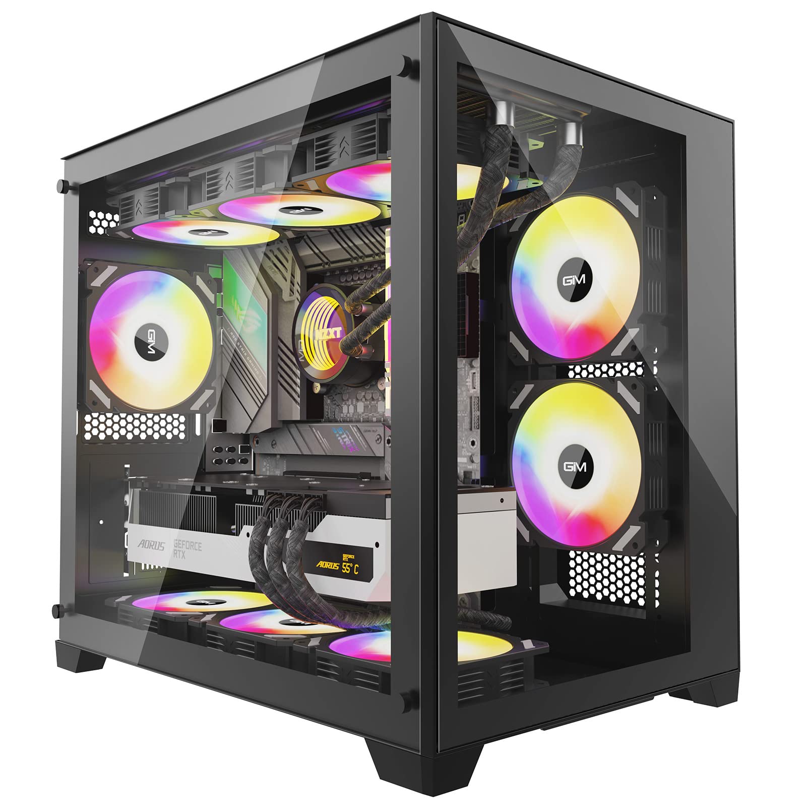 Mua GIM Micro ATX PC Case with 2 Tempered Glass Panels Mini Tower ...