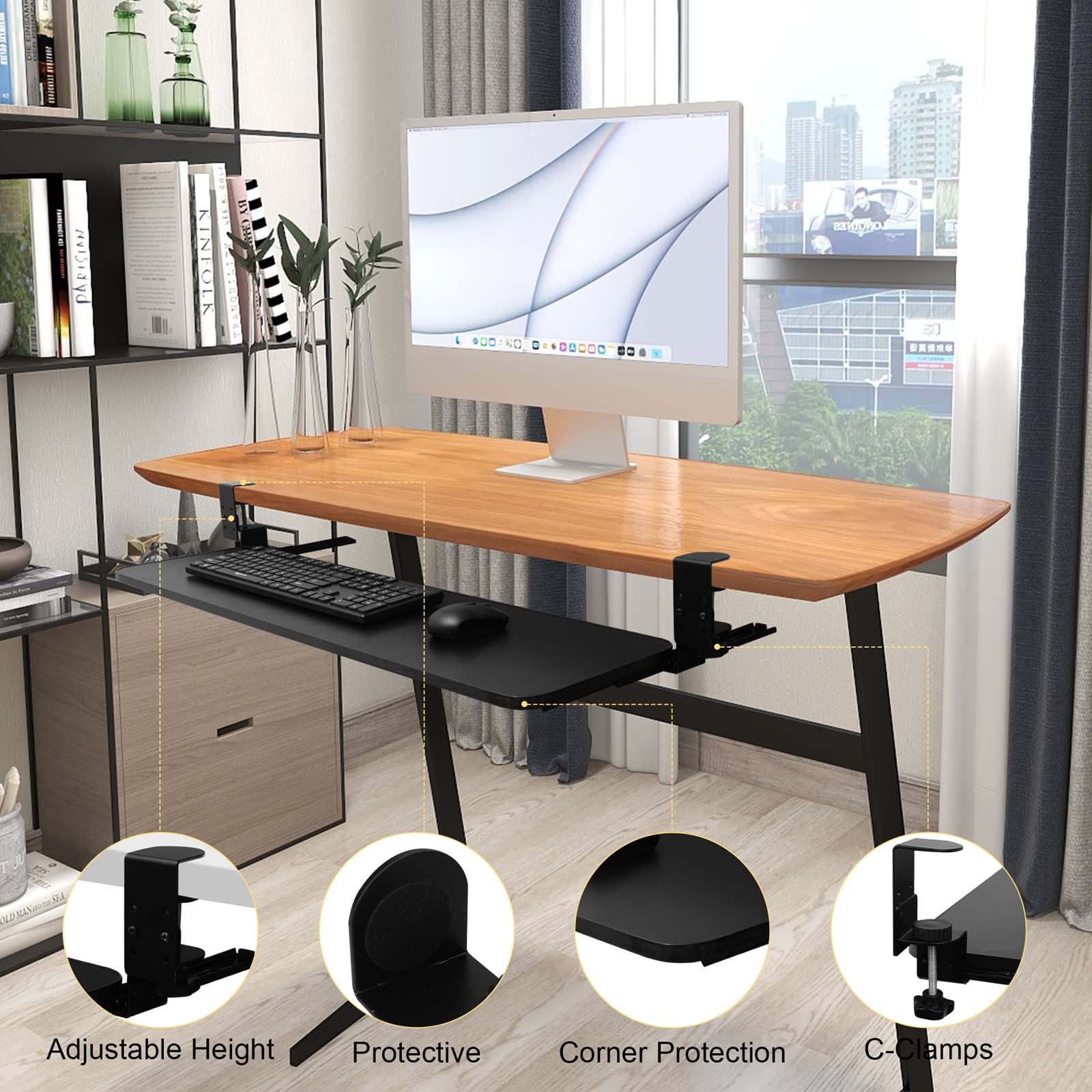 Mua Kanrichu 36'' Extra Large Keyboard Tray, No Screw Long Adjustable ...