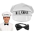 Amazon.com: Nicky Bigs Novelties White Milkman Milk Man Hat and Black ...