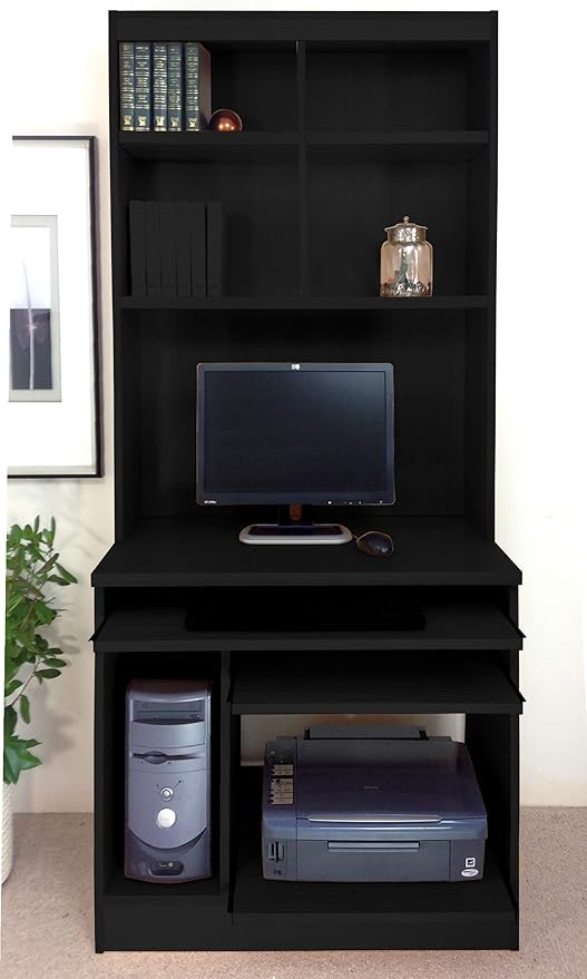 R. White Cabinets B-CWS-OF-IN Computer Workstation Desk Hutch Bookcase ...