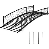 Amazon.com: Kinpaw 8FT Outdoor Garden Bridge, Metal Arc Walkway with 2 Safety Rails, Durable ...