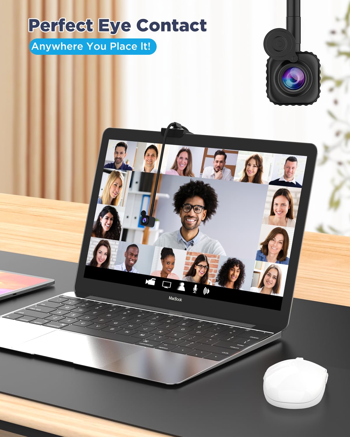 Mua 4K Eye Contact Webcam with Microphone, AutoFocus 4k FHD Center ...