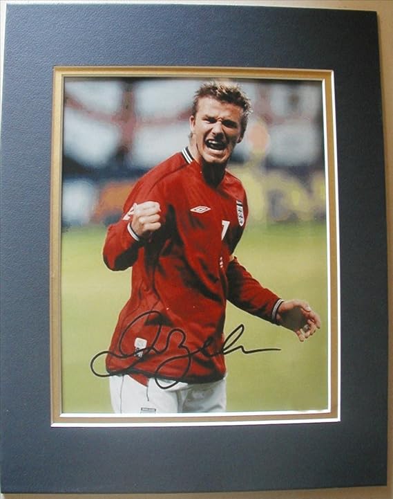 Amazon.com: DAVID BECKHAM Signed 8”x10" DOUBLE MATTED Photo Reprint ...
