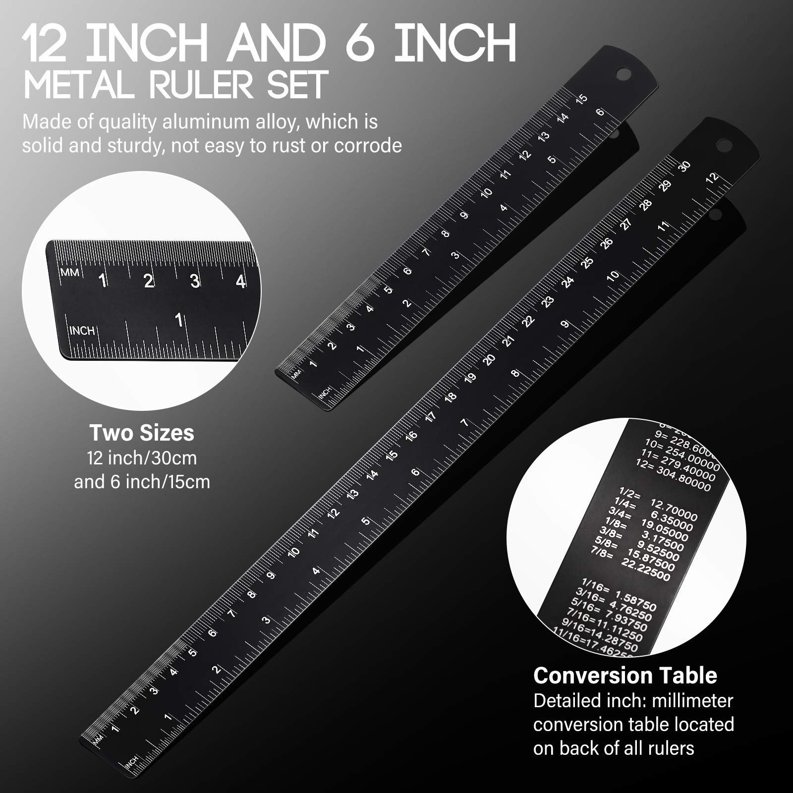 Mua 10 Pieces 12 Inch Architectural Scale Ruler Aluminum Architect ...