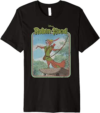 Amazon.com: Disney Robin Hood Retro Premium T-Shirt: Clothing