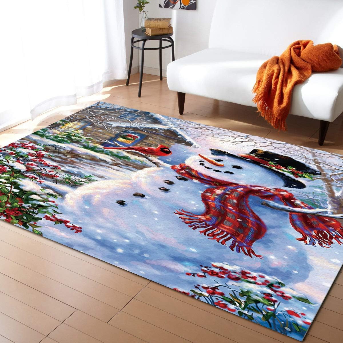 Amazon.com : Chic D Christmas Snowman Cardinals Collection Area Rugs ...