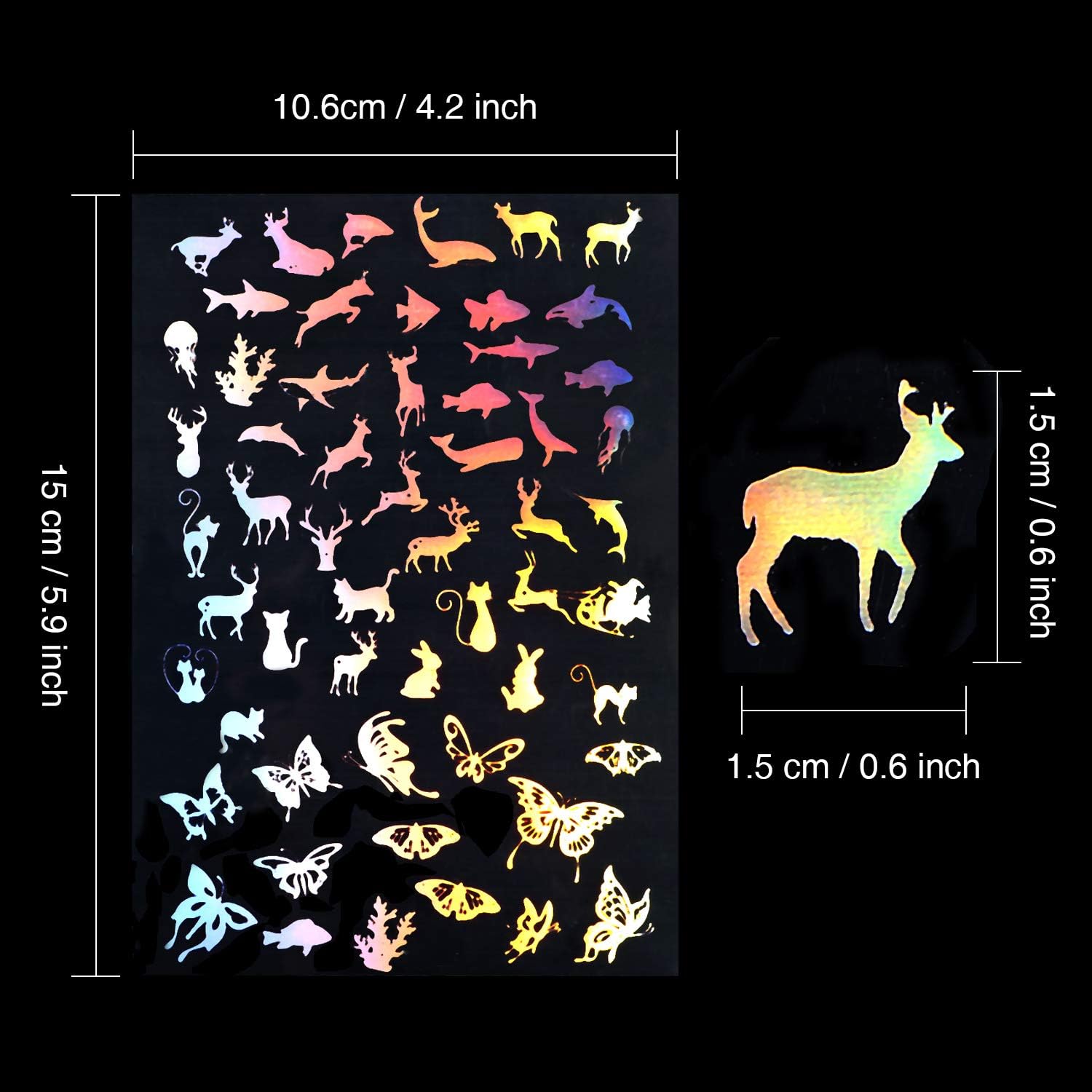 25 Sheet Resin Stickers Resin Supplies Kit Transparent Decorate ...