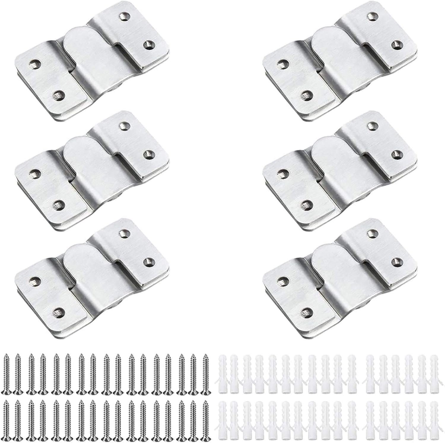 6 Pairs Flush-Mounted Concealed Brackets, Interlocking Buckle, Heavy ...
