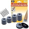 WIZARD SLIDERS 20PCS 3/4" Furniture Sliders, Real PTFE Screw on Chair ...