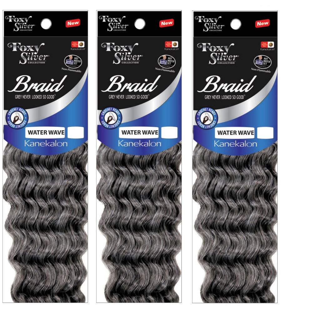 Amazon.com : Foxy Silver (Foxy Braid - Water Wave 12 Inch - 3 Packs ...
