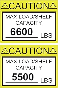 Amazon.com : wootile, Pallet Rack Capacity Labels 3×4 Inch Caution MAX ...