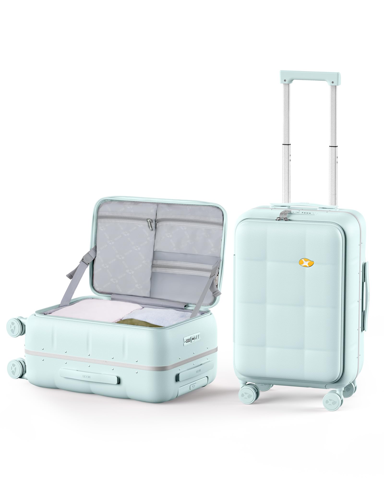 MGB 20 Inch Carry On Luggage with Wheels PC Hard Shell Suitcase Top ...