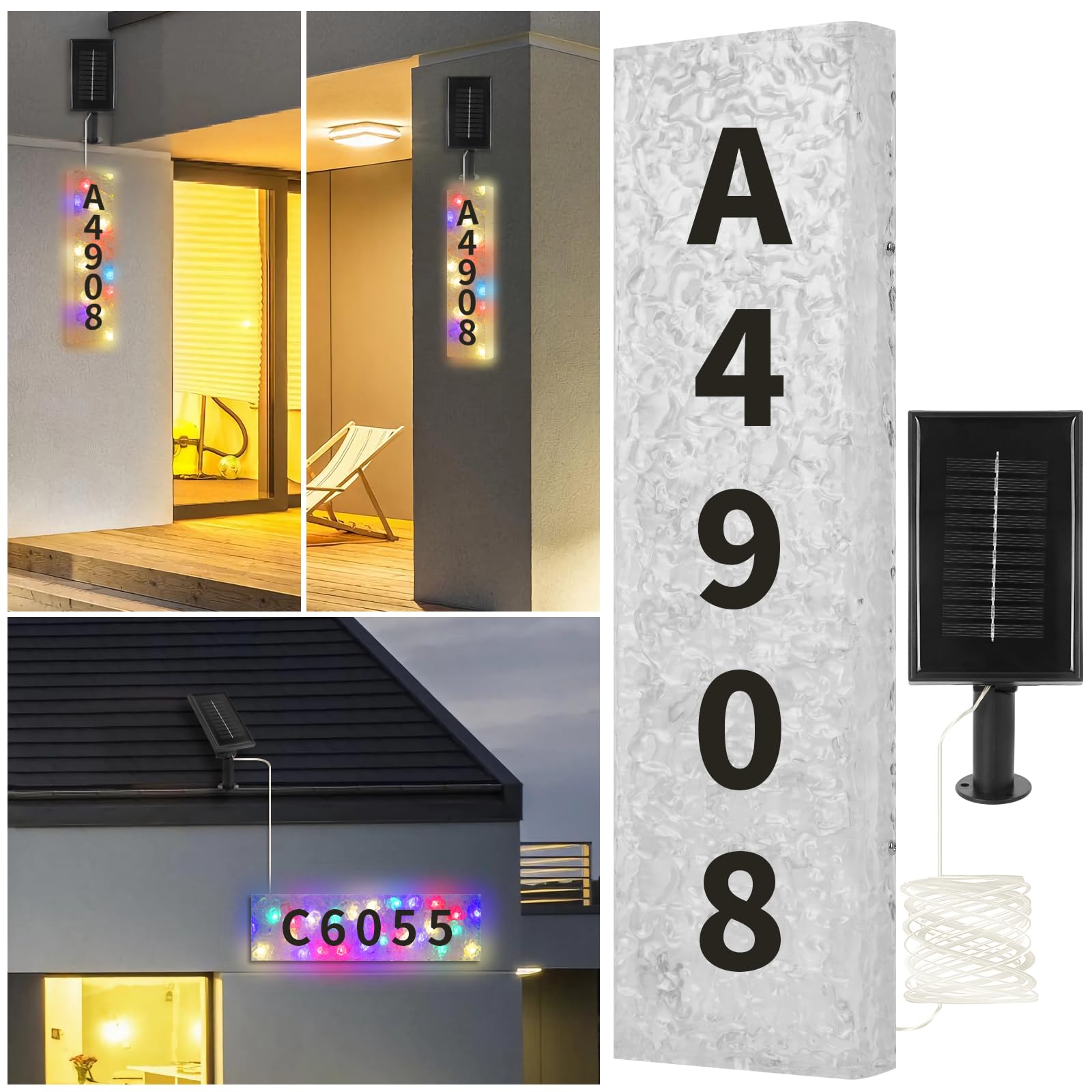 Bmakre Solar House Numbers for Outside, with Separate Solar Panel House ...
