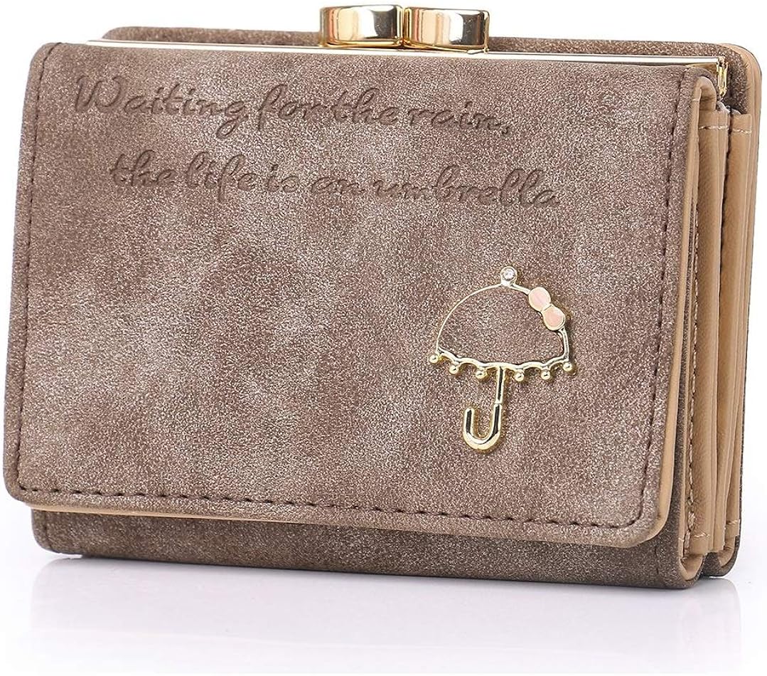 Buy MOCA Women's 3 Fold Suede Leather Short Mini Small Clutch Wallet ...