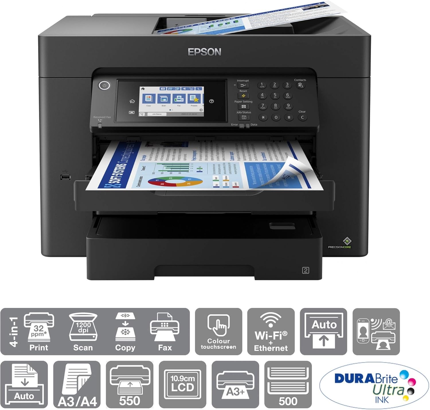 Epson WorkForce WF-7840 All-in-One A3+ Wireless Colour Printer with ...