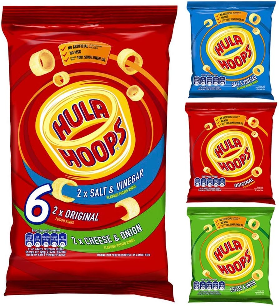 Hula Hoops Multipack Crunchy Potato Rings, Flavoured Potato Snack ...