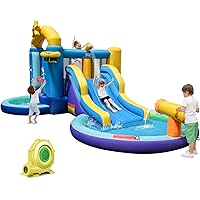 Amazon.com: BOUNTECH Inflatable Water Slide with Ball Pit & Waterslide ...