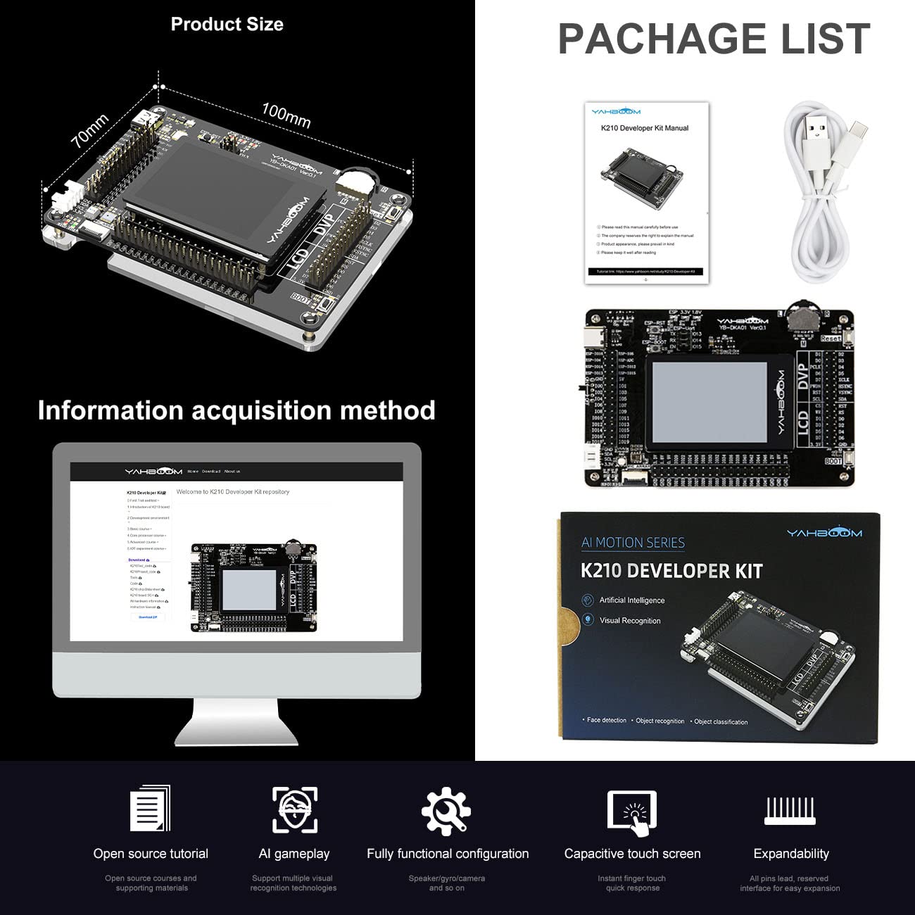 Mua Yahboom K210 Developer Kit with AI Vision RISC-V Face Recognition ...