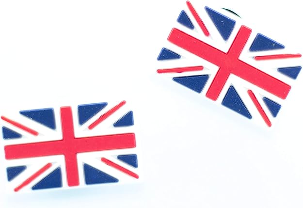2 Union Jack Flag Shoe Charms For Crocs & Jibbitz Wristbands: Amazon.co ...