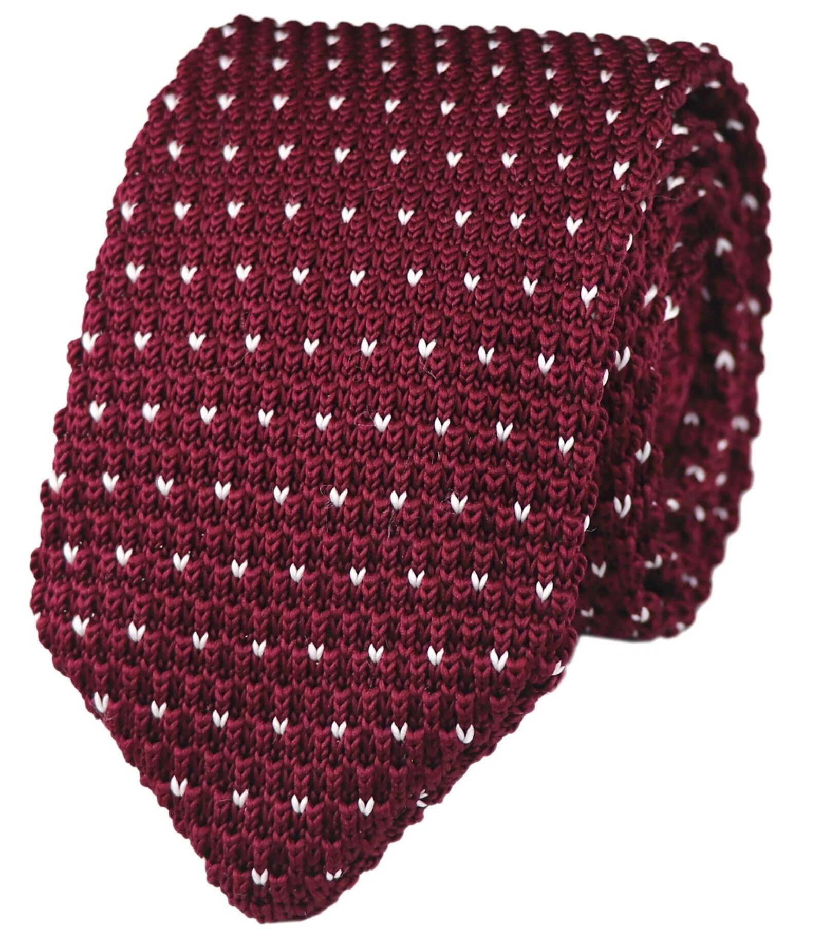 Rosiika Men Classic Wine Red Smart Knit Tie Sweet Design Heart Skinny ...