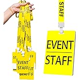 Amazon.com : 25 PVC Event Staff Lanyards,Staff Pass,PVC Cards Black ...