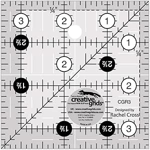 Amazon.com: Creative Grids Quilt Ruler 3-1/2in Square - CGR3