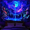 Amazon.com: Heopapin Blacklight Tapestry Fantasy Moon Lightning ...